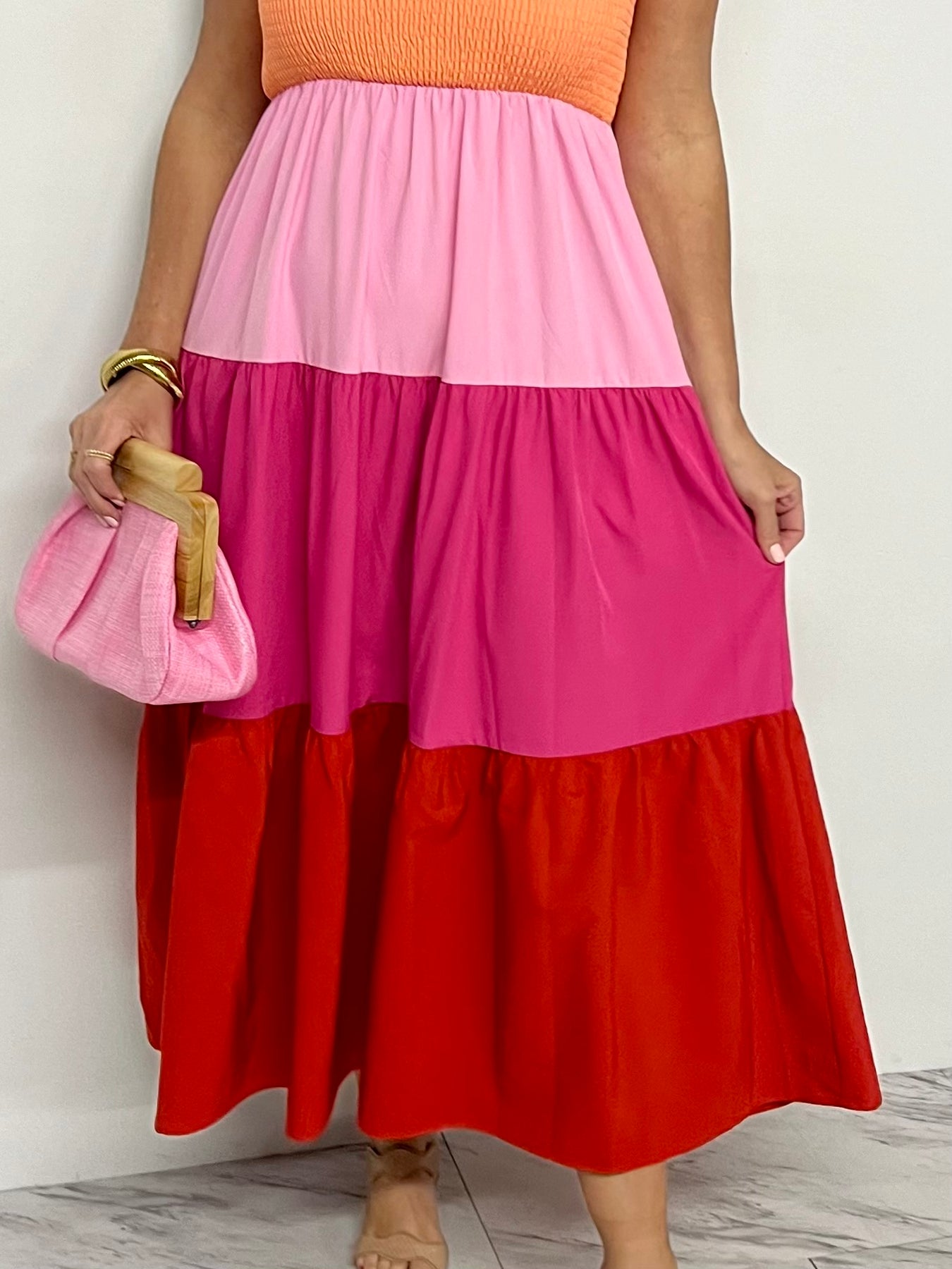 Pink Sunset Colorblock Dress- FINAL SALE – shop chartreuse