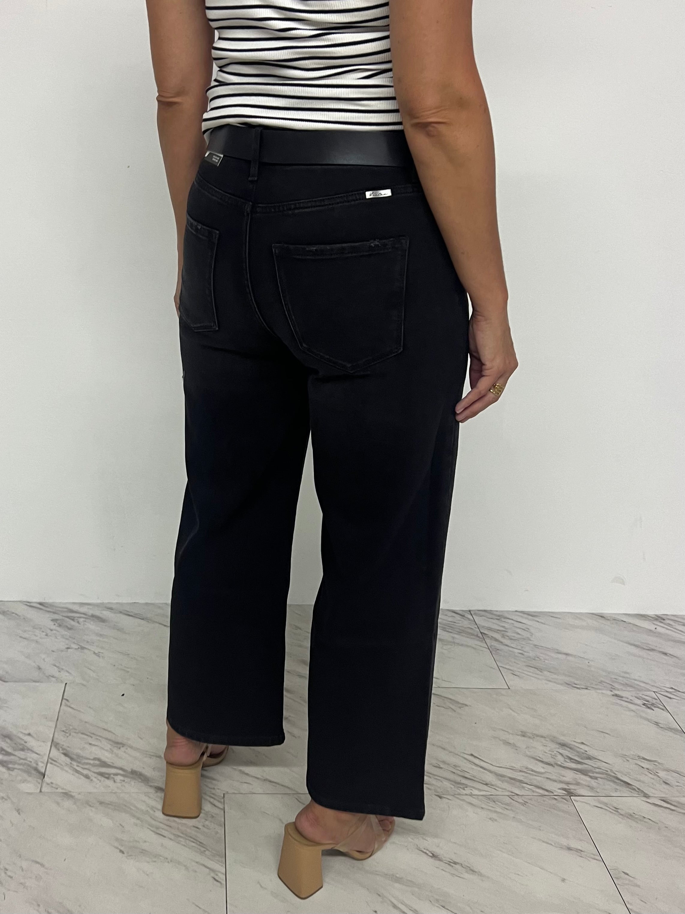 Bellamy Black Cropped Wide Leg Denim – shop chartreuse