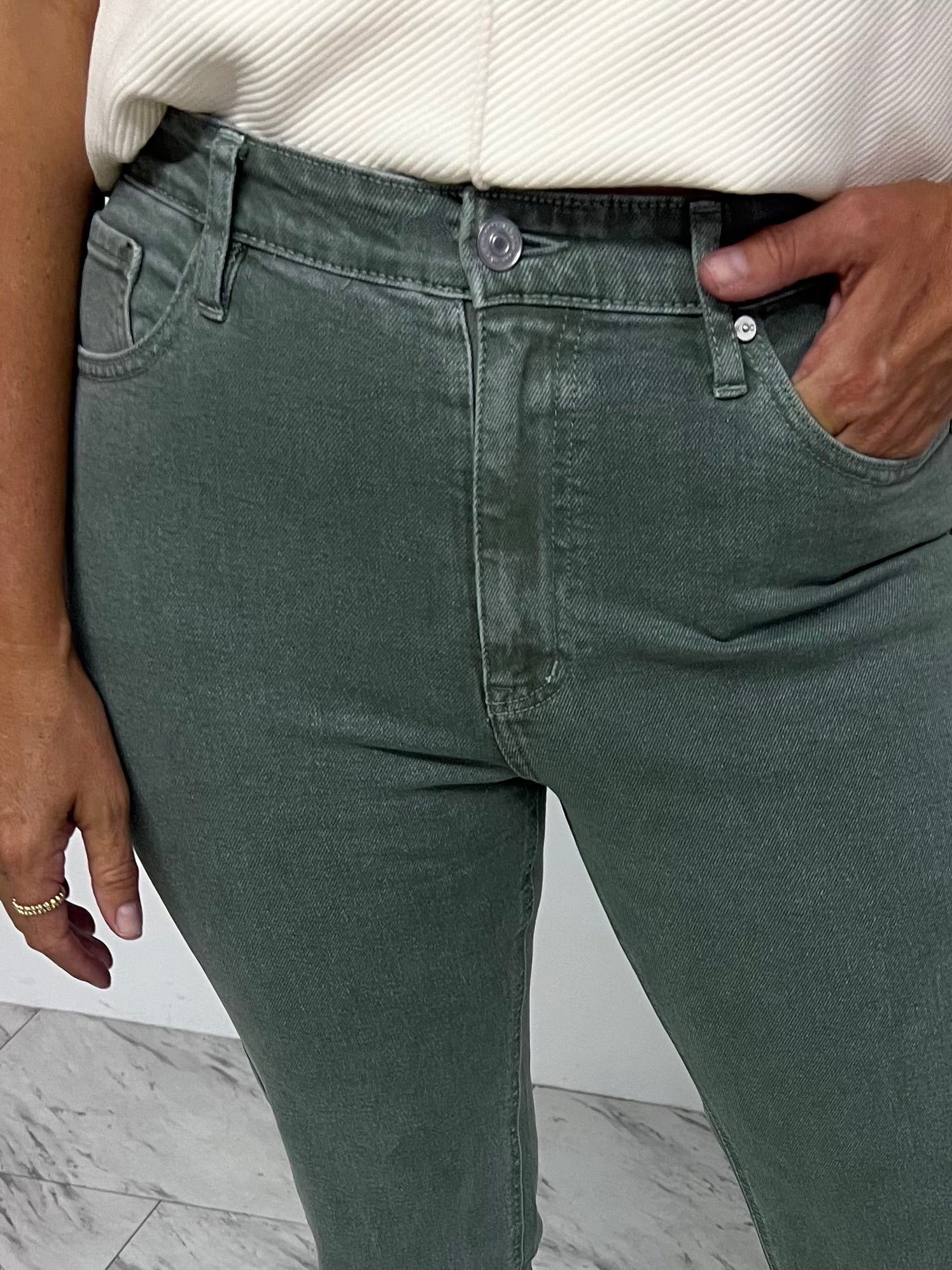 Odette Olive Straight Leg Denim – shop chartreuse