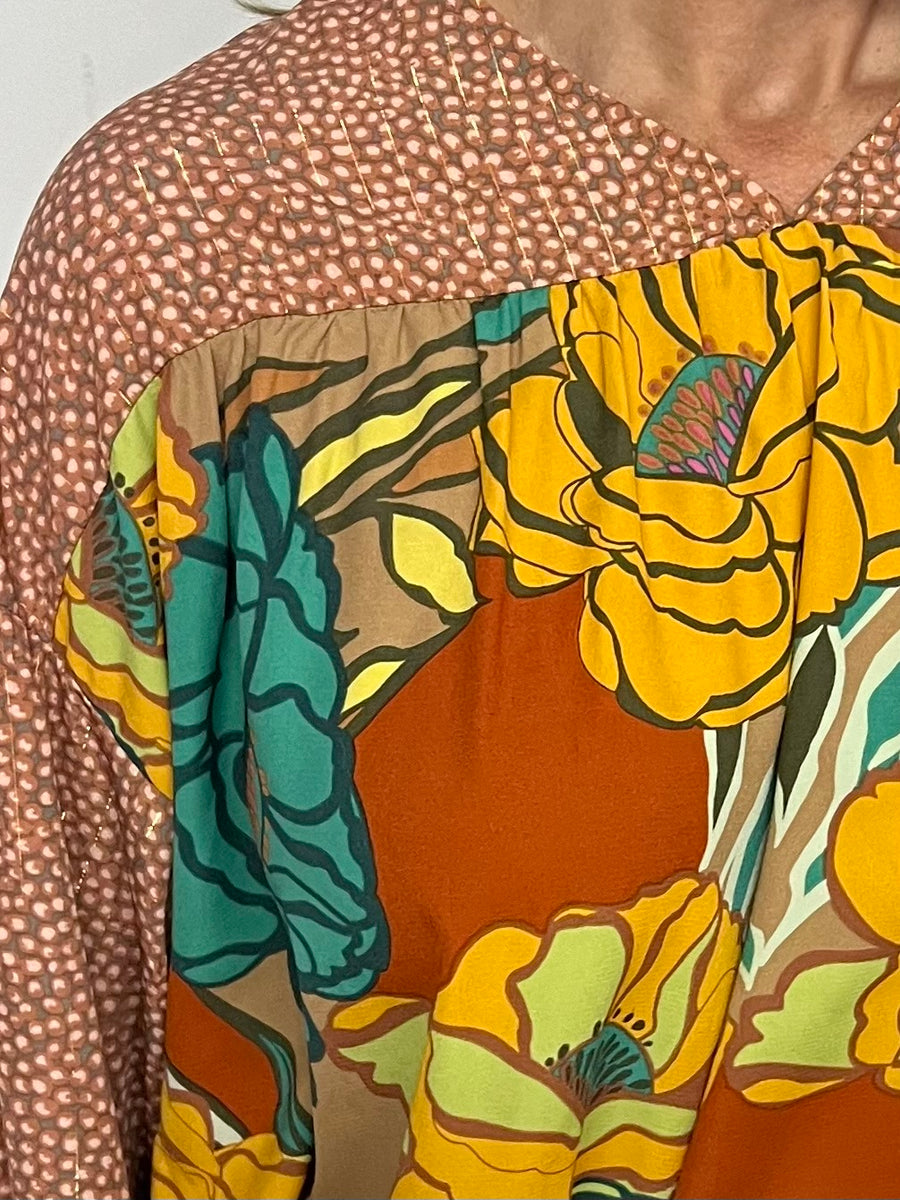 Michele Mix Print Top – shop chartreuse