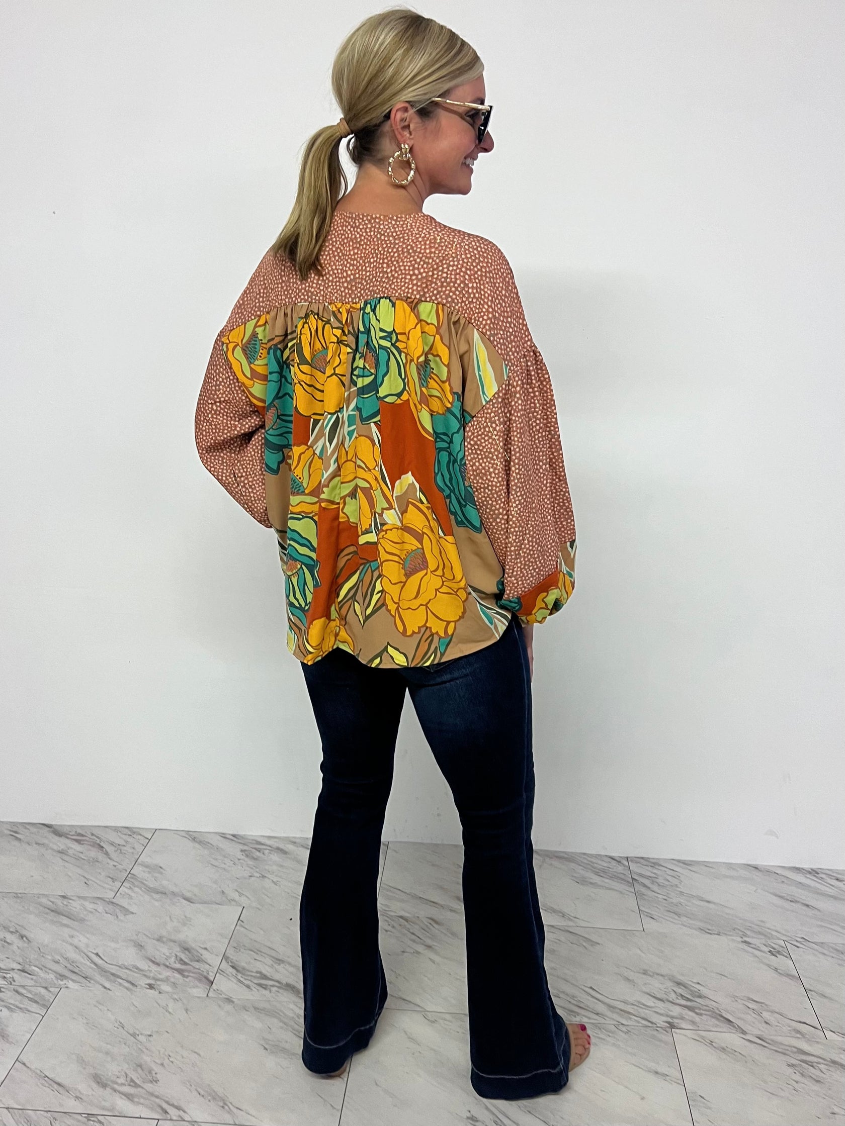 Michele Mix Print Top - FINAL SALE – shop chartreuse