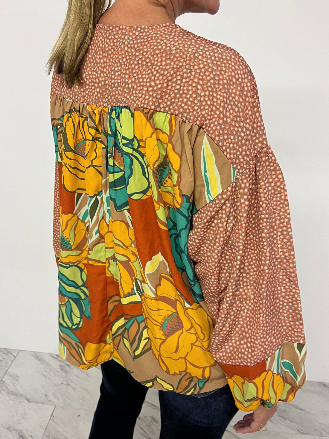 Michele Mix Print Top - FINAL SALE – shop chartreuse