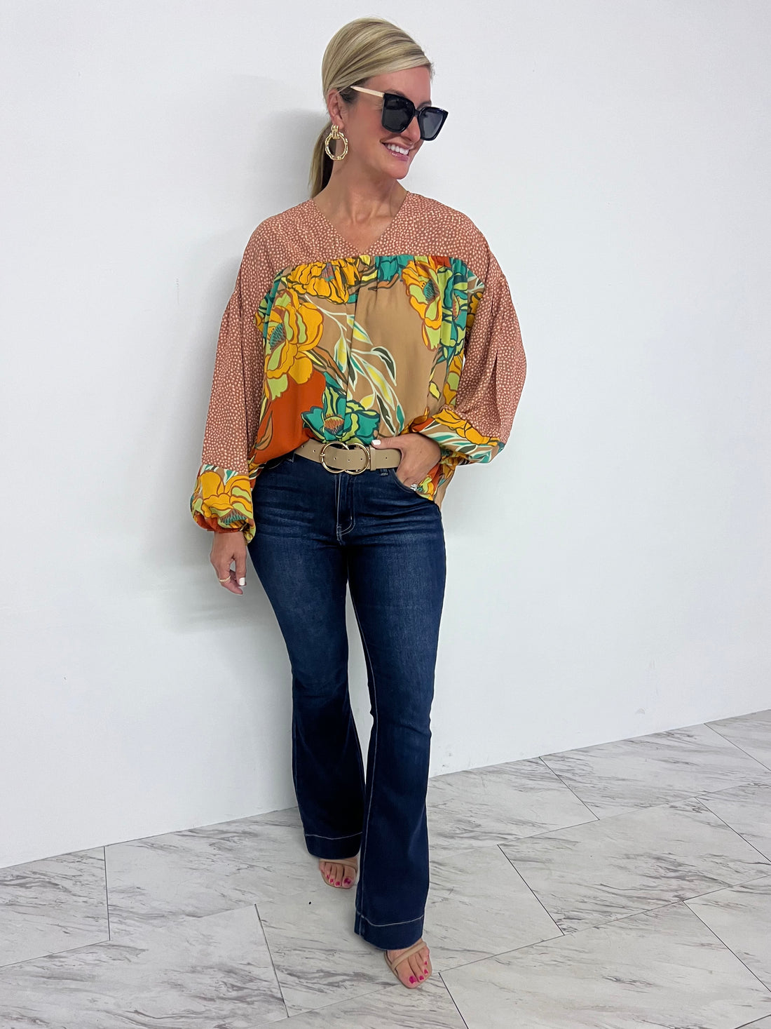 Michele Mix Print Top - FINAL SALE – shop chartreuse