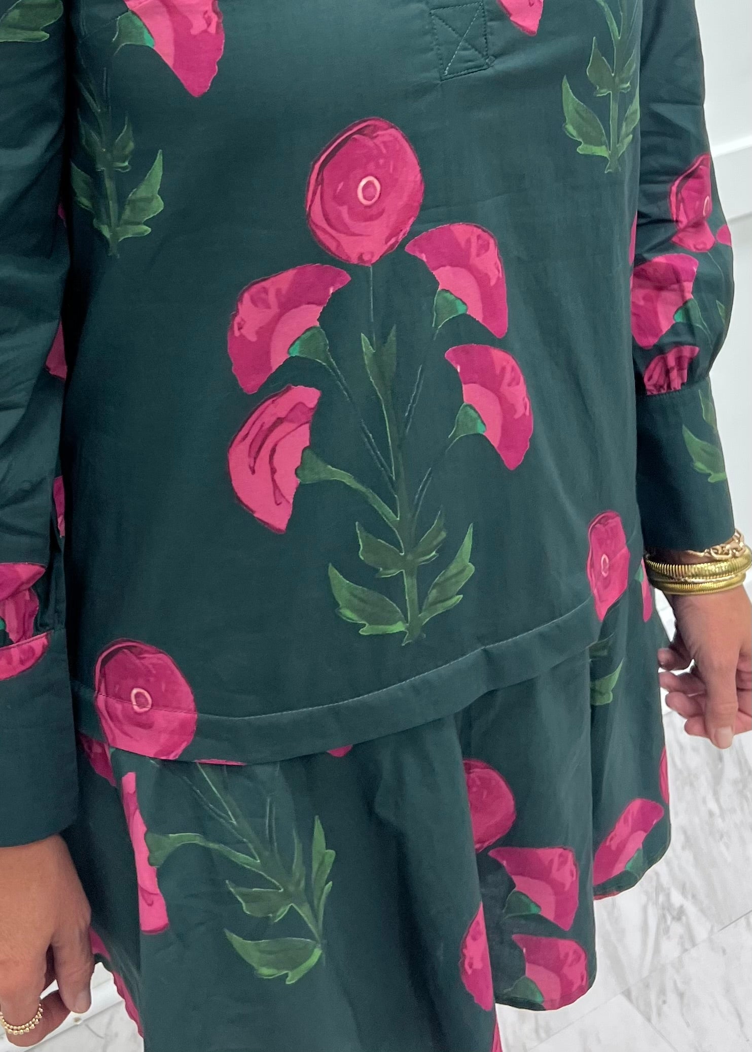 Willa Flower Long Sleeve Dress-FINAL SALE – shop chartreuse