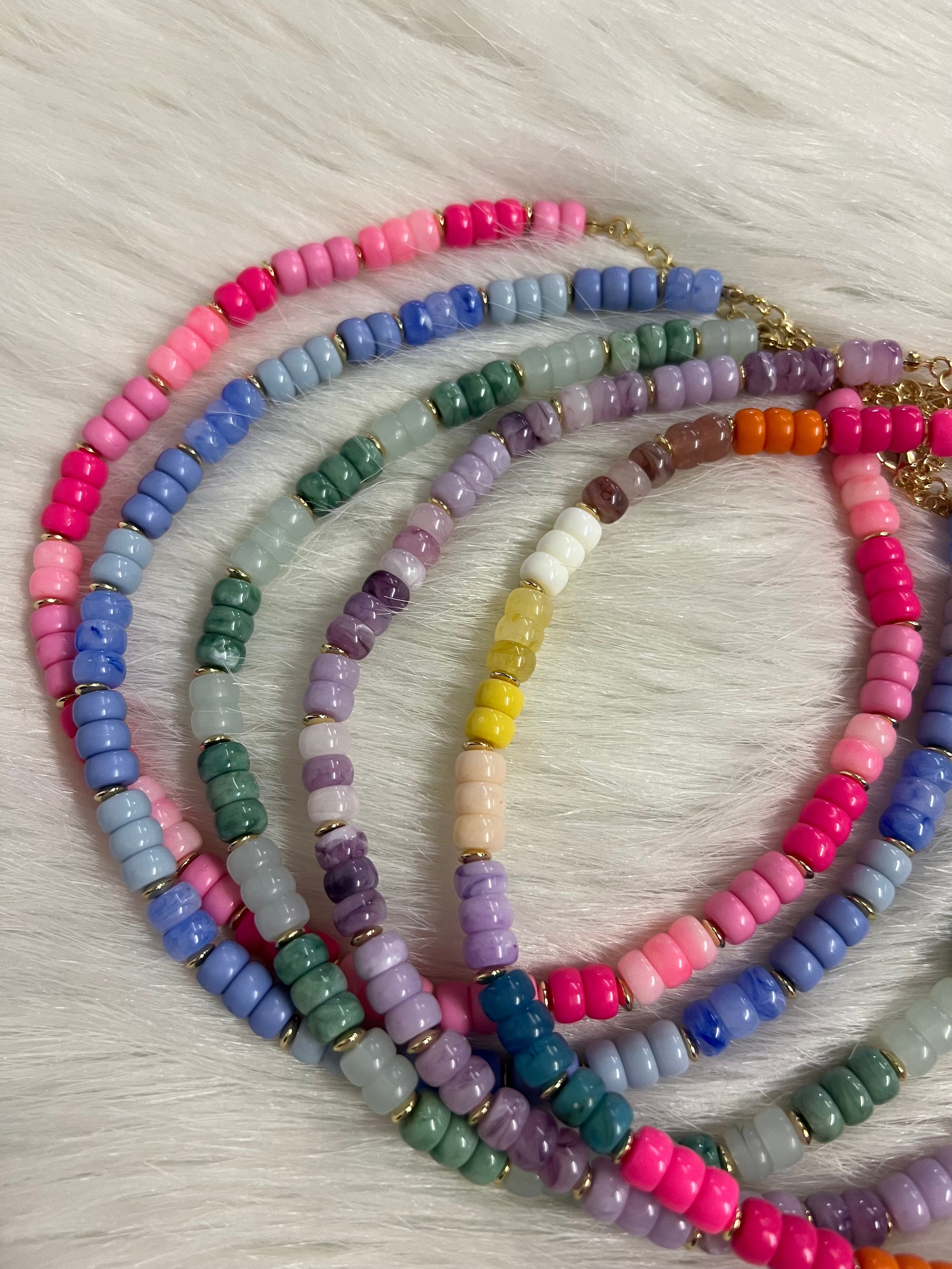 The Keeley Beaded Necklace shop chartreuse
