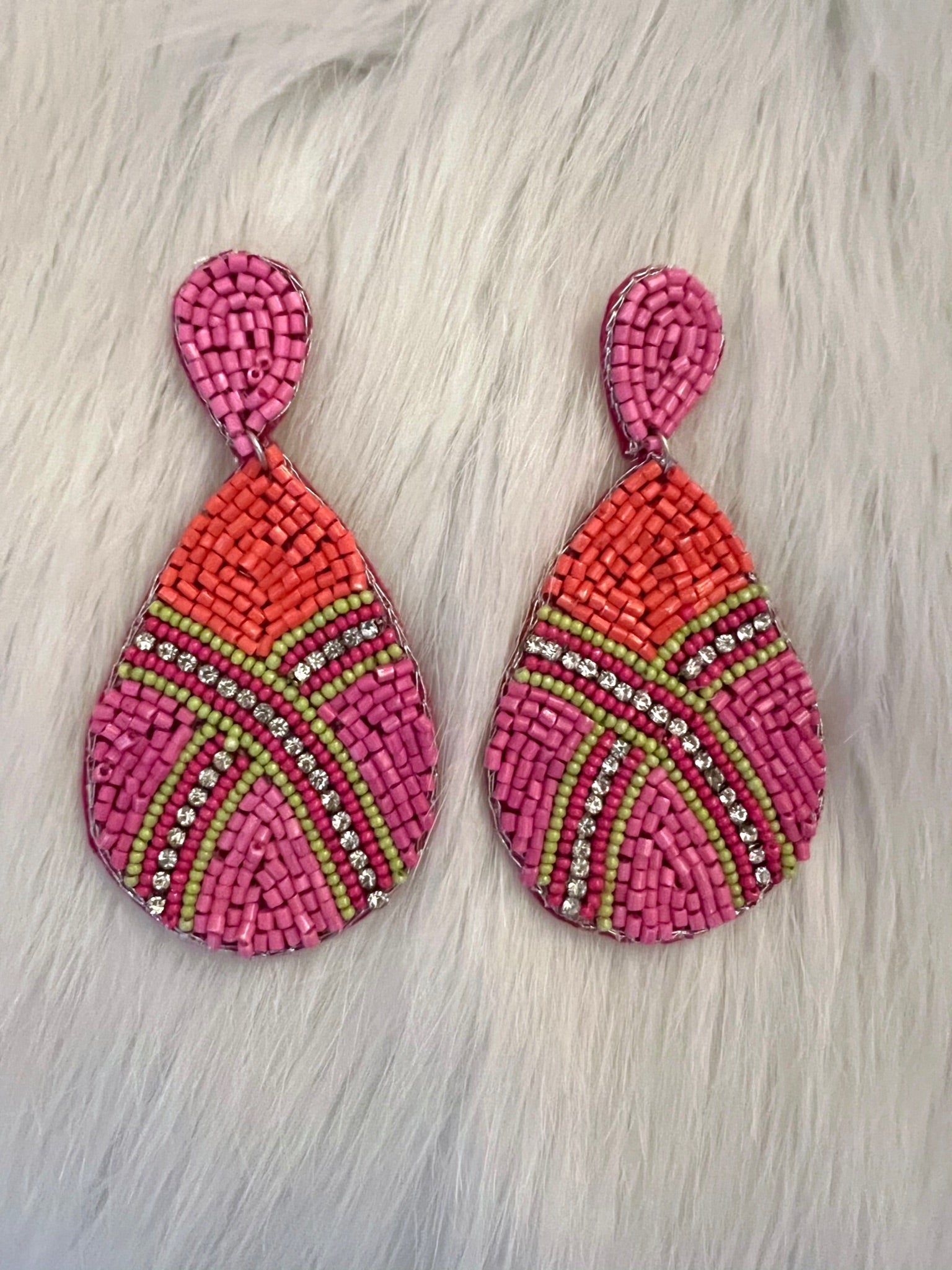 Beaded teardrop earrings store